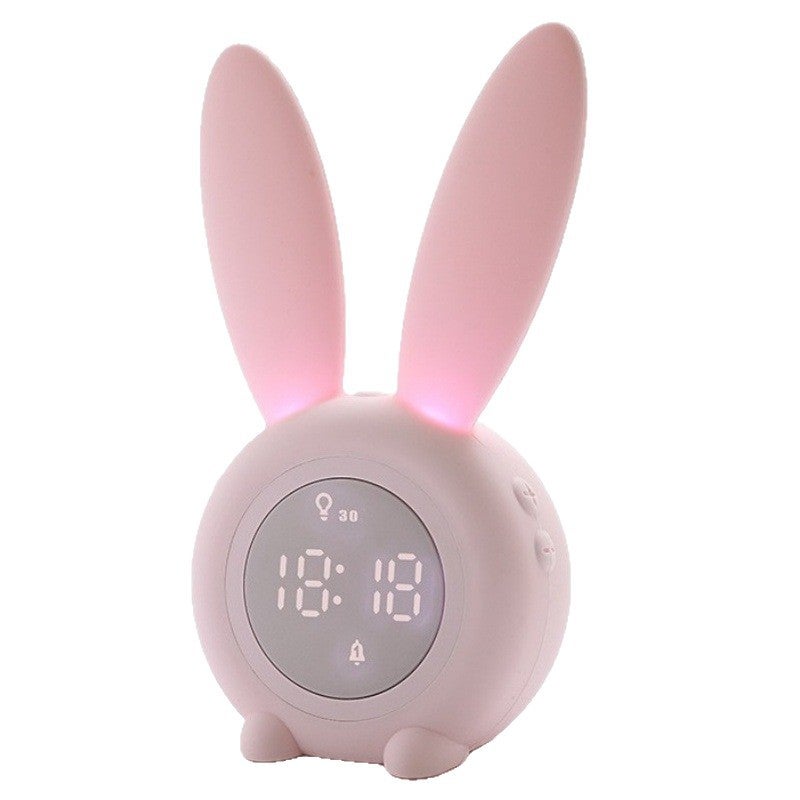 Cute rabbit timer alarm clock night light pink | Leroy Merlin
