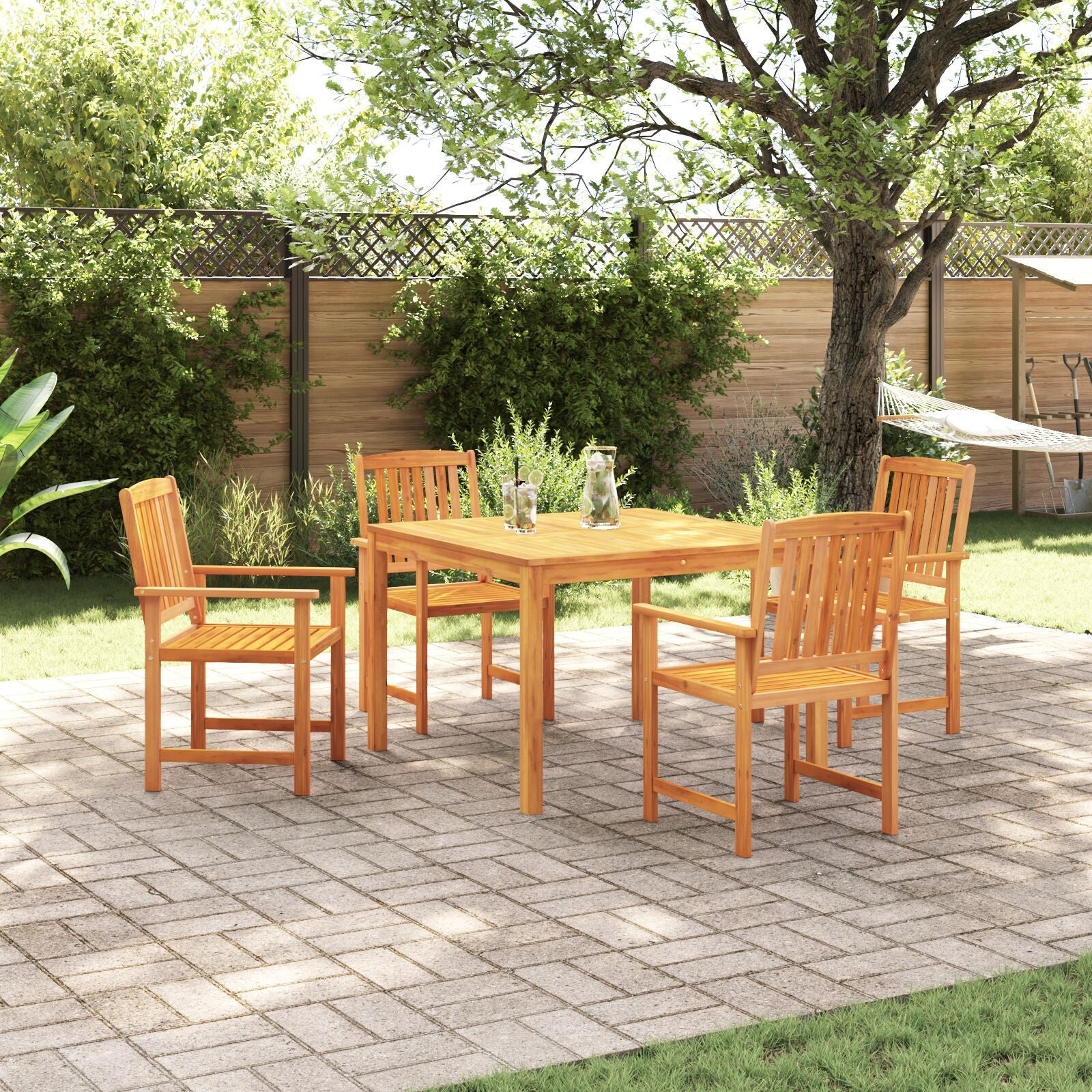 VidaXL Conjunto de Comedor al Aire Libre 5 pcs 110 x 110 x 75 cm ...