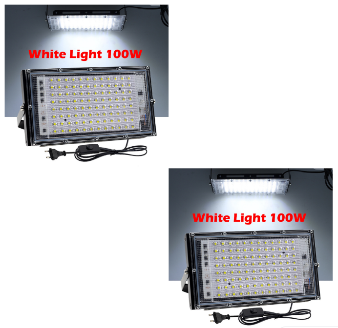 Foco LED para exterior de 100 W, 2 focos LED para exterior, 6500 K, blanco frío, resistente al ...