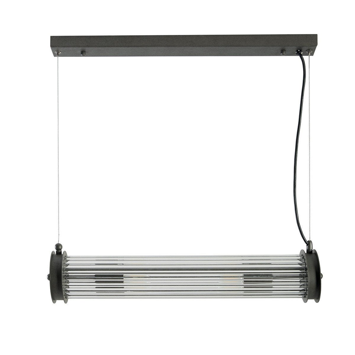 Tubo de suspensión simple de vidrio y metal gris | Leroy Merlin