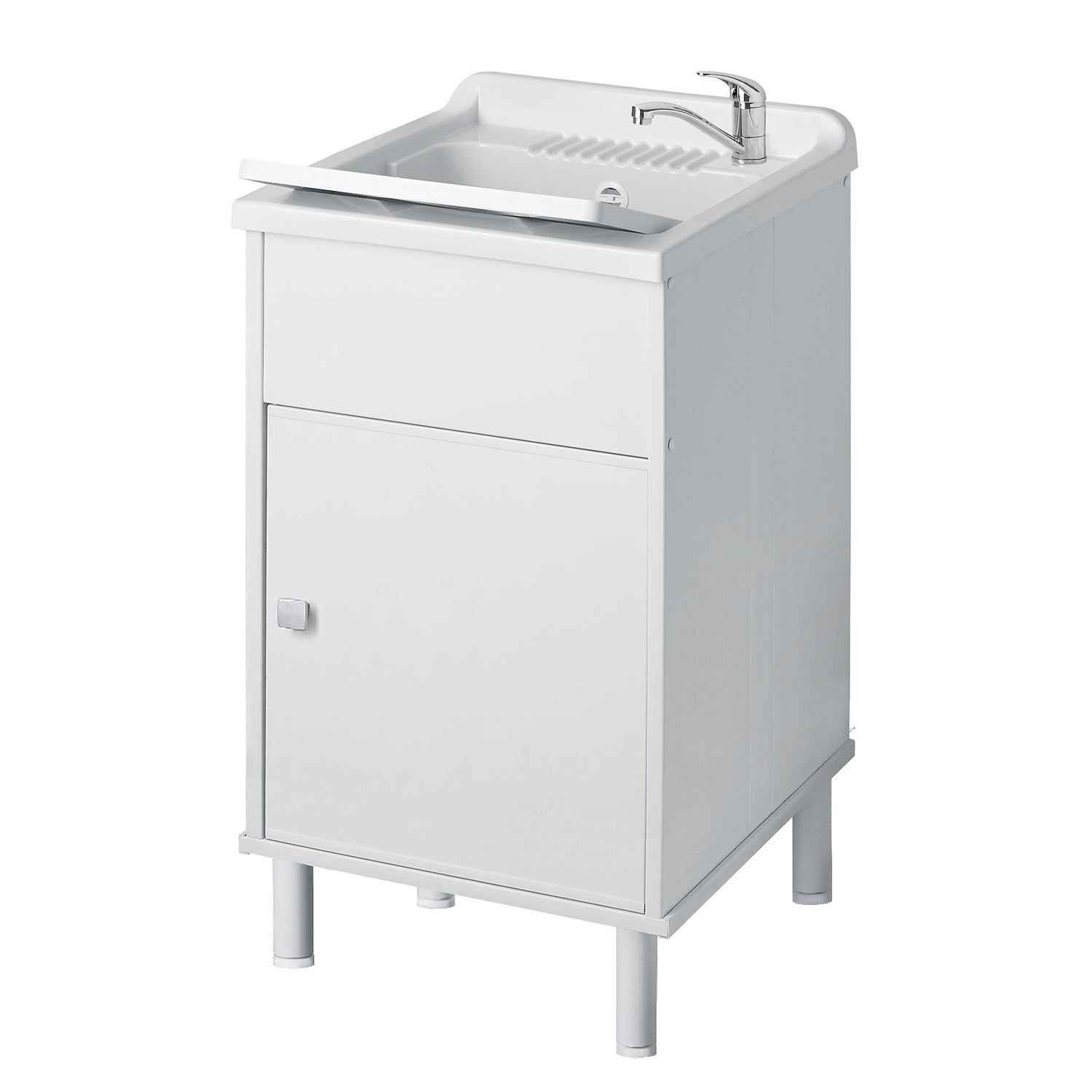 Bac à laver avec meuble en PVC blanc 50x45 cm mod. Garden | Leroy Merlin