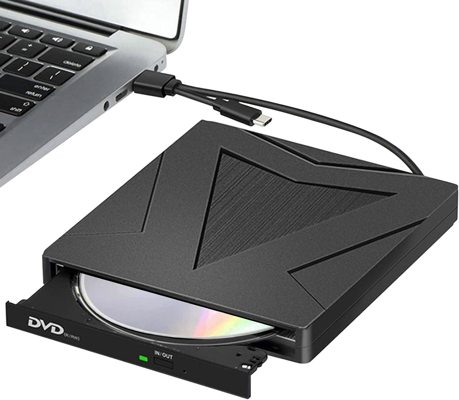 Lecteur DVD/CD Externe USB 3.0 et Type C, Graveur Portable CD/DVD +/- RW, Compatible PC, MacBook ...