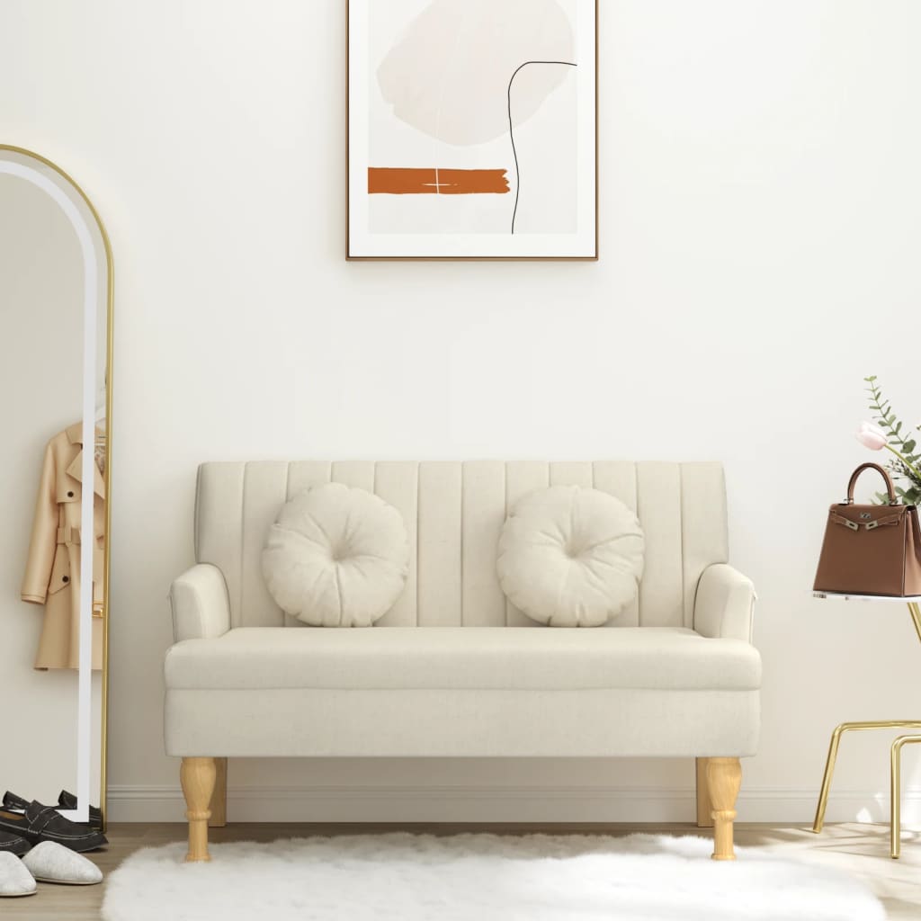 Banc avec coussins 113x64,5x75,5 cm lin | Leroy Merlin