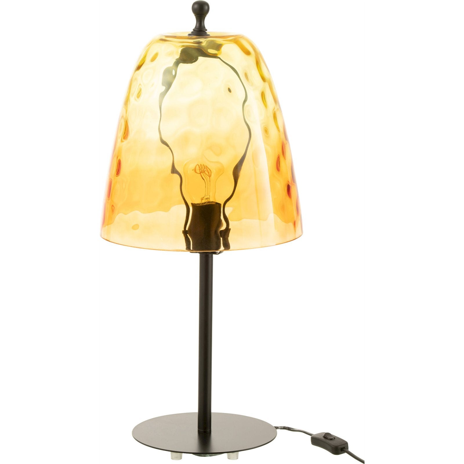 Lampe de table en verre jaune ambiance chaleureuse et design 58 x 28 x ...