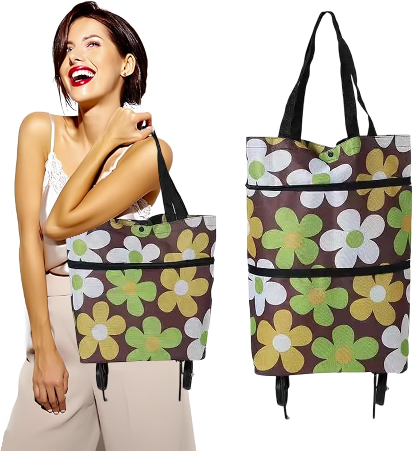 Chariot à Provisions, Caddie de Courses Portable, Courses Pliable en ...