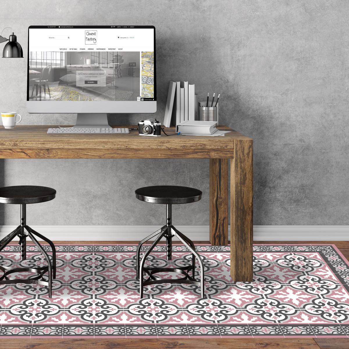 Tapis Vinyl Carreaux De Ciment