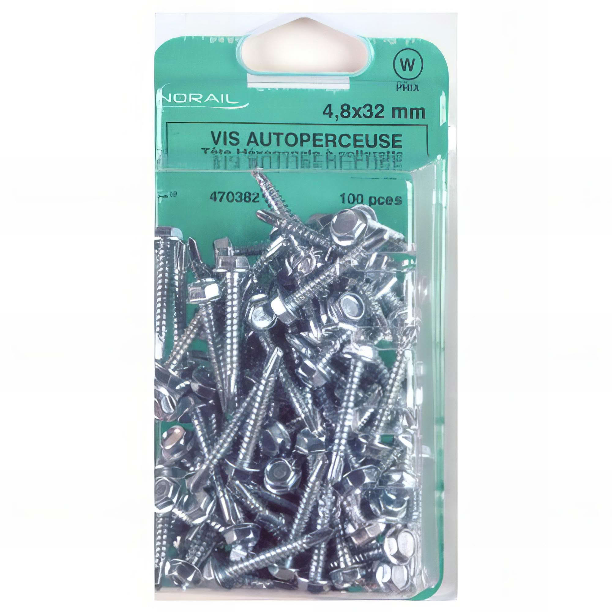 Blister de 100 vis autoperceuses tête hexagonale 4,2 x 19 mm - Zingué - VAFH4219002CP100 | Leroy ...