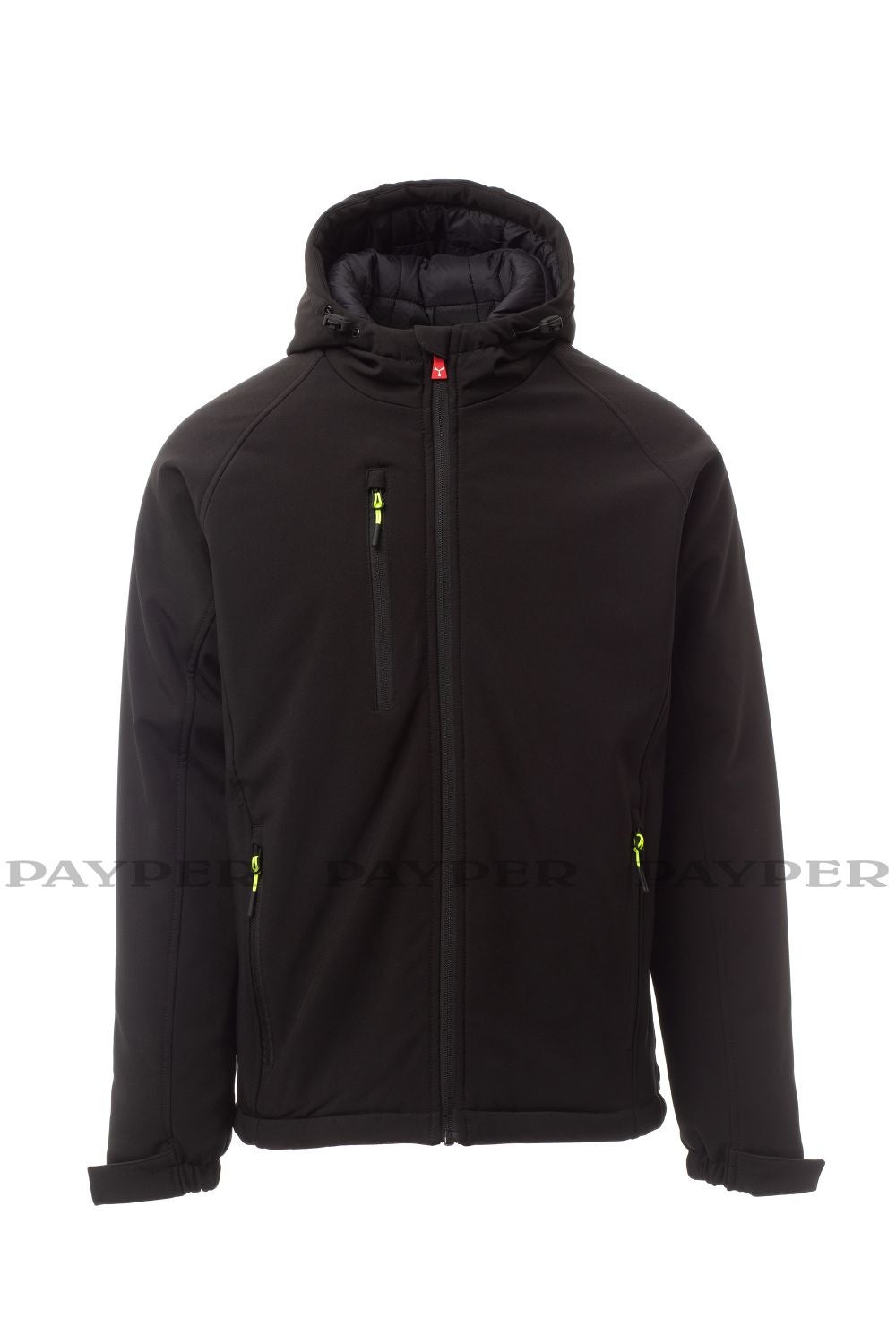 Veste soft-shell rembourrée pour homme avec capuche, GALE PAD de marque PAYPER - Noir/Noir ...
