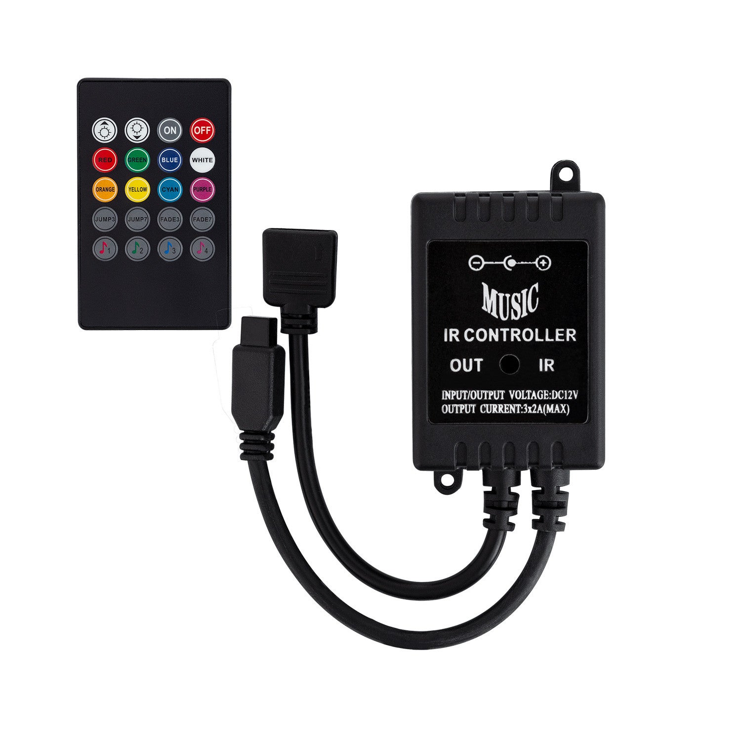 Ledkia Controlador Regulador Musical Tira LED RGB 12V DC con Mando IR ...