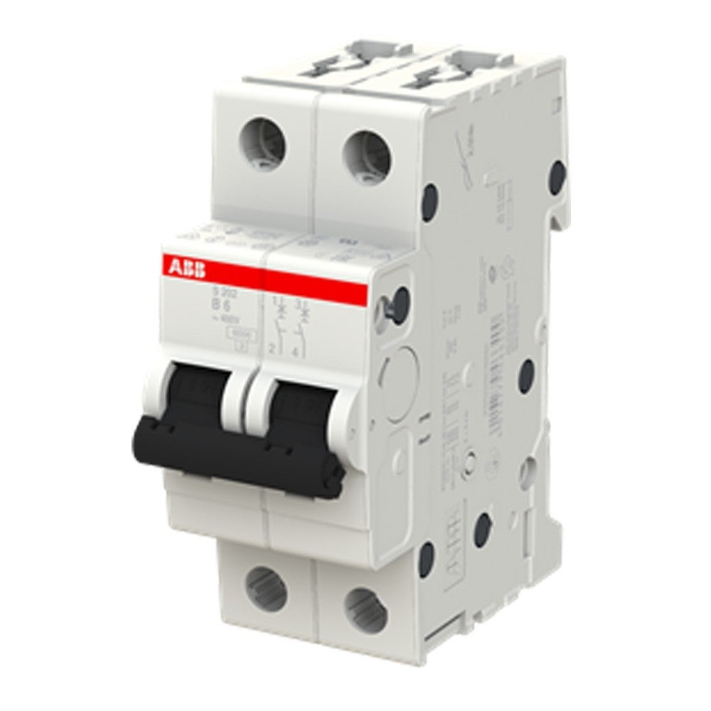 Disjoncteur - abb s202 - 2 poles - 6a - courbe b - bornes à vis - 10ka ...