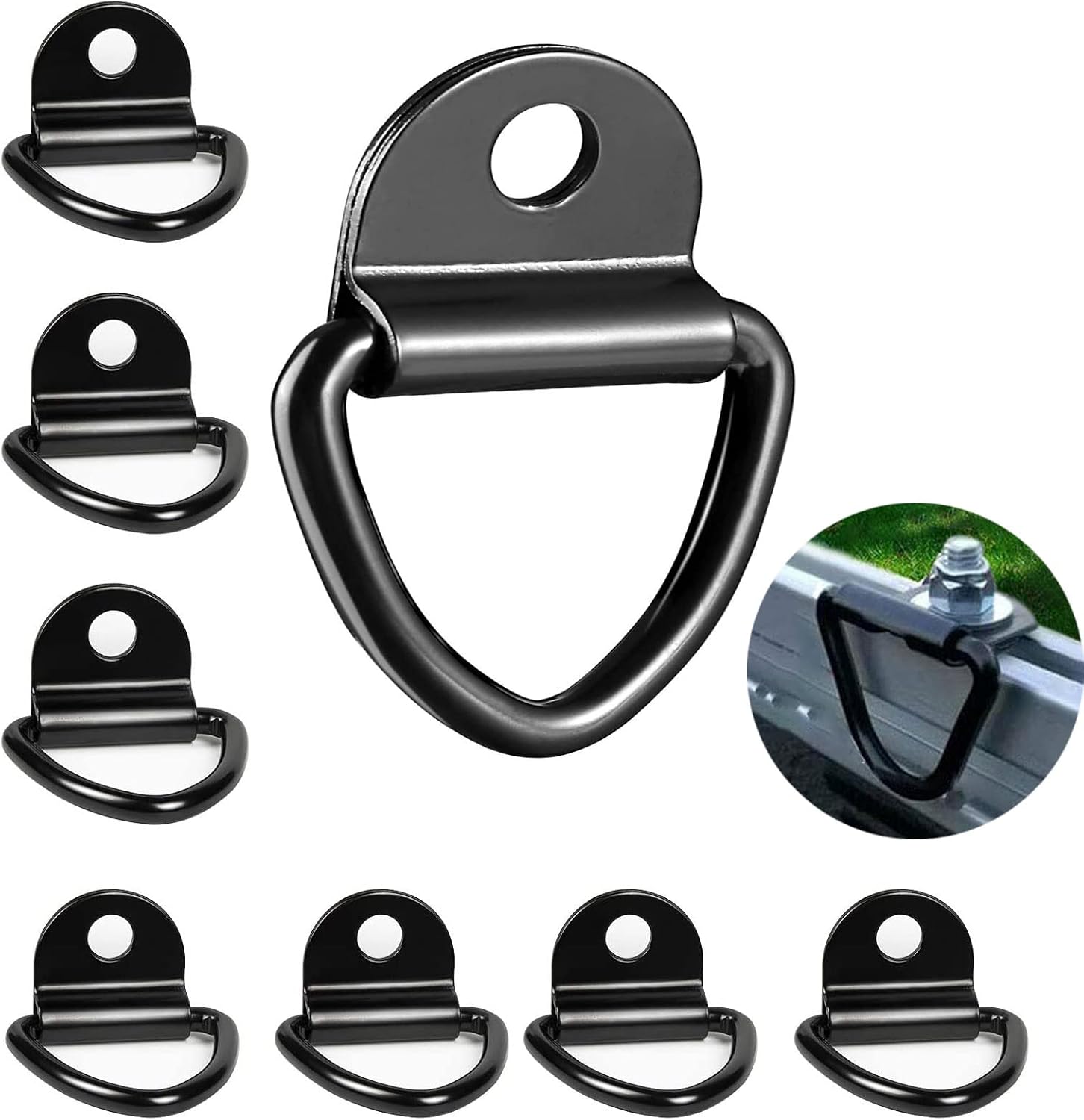 8 Pcs Anneaux d'Arrimage en Acier Inoxydable - Crochet d'ancrage V-Ring pour Remorque - Cochet d ...