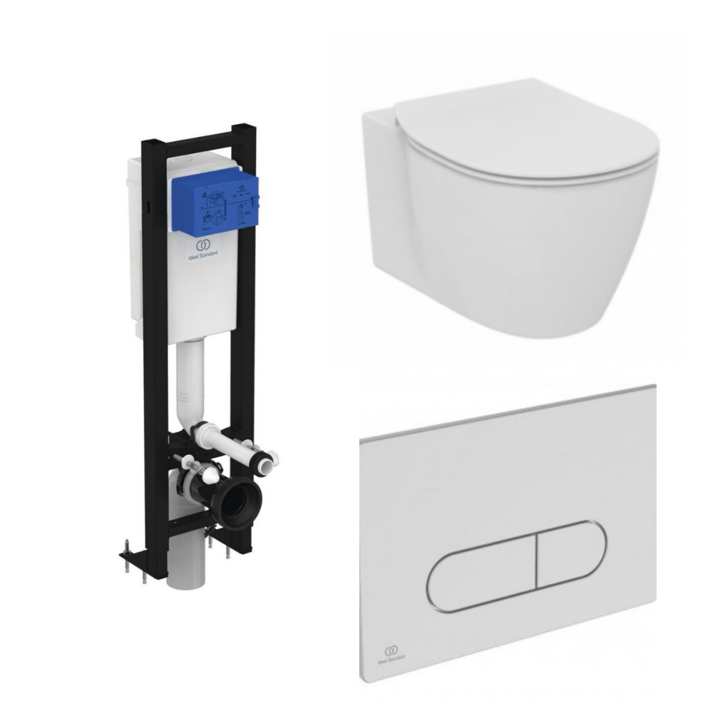 Pack WC suspendu compact Ideal Standard Connect space + abattant ...