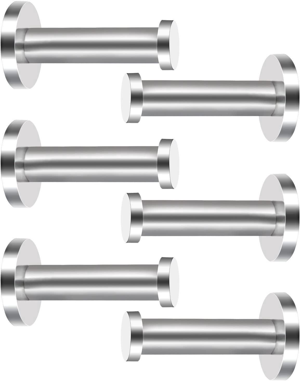 Lot de 6 crochets muraux cylindriques, 4 x 7 cm, brossés | Leroy Merlin