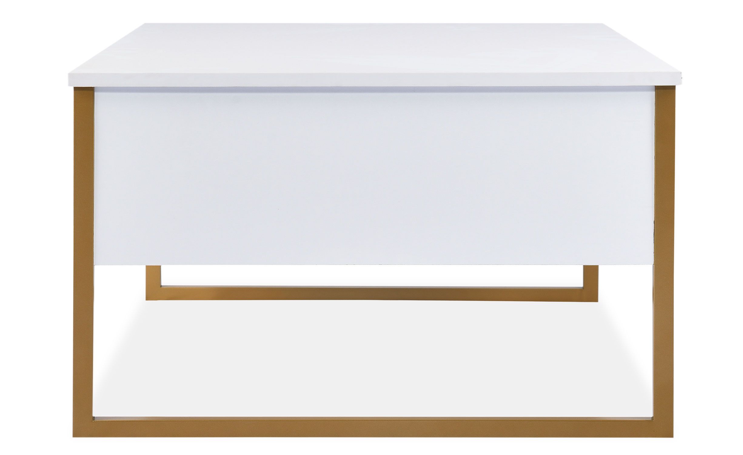 Table basse moderne Valmain 60x90cm Blanc et Métal Or | Leroy Merlin