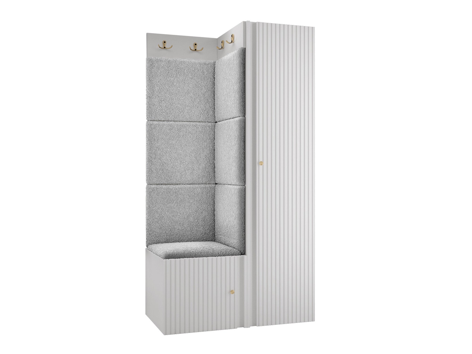 Conjunto de recibidor Hartford 390, 186x82x46cm, Blanco, Gris claro ... Conjunto de recibidor Hartford 390, 186x82x46cm, Blanco, Gris claro ...