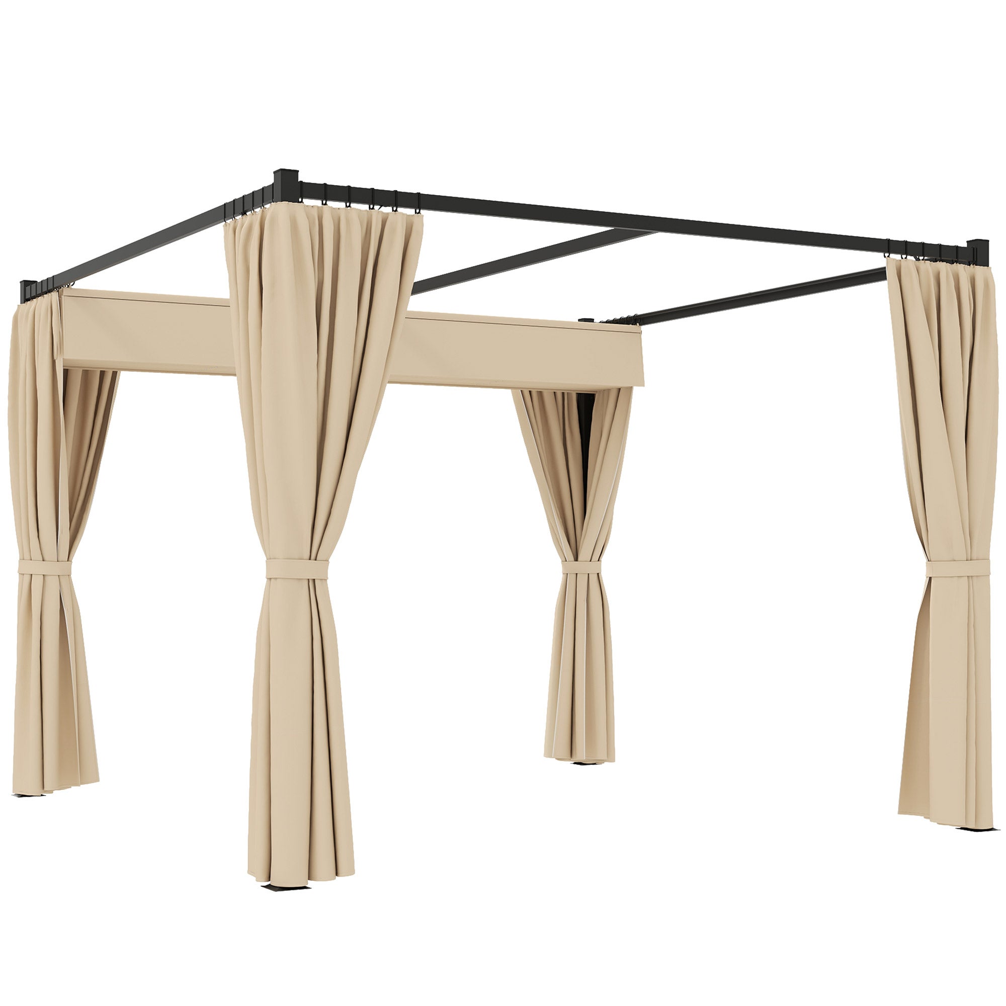 Pérgola independiente de 3 x 3 m con techo corredizo, 4 paneles ...