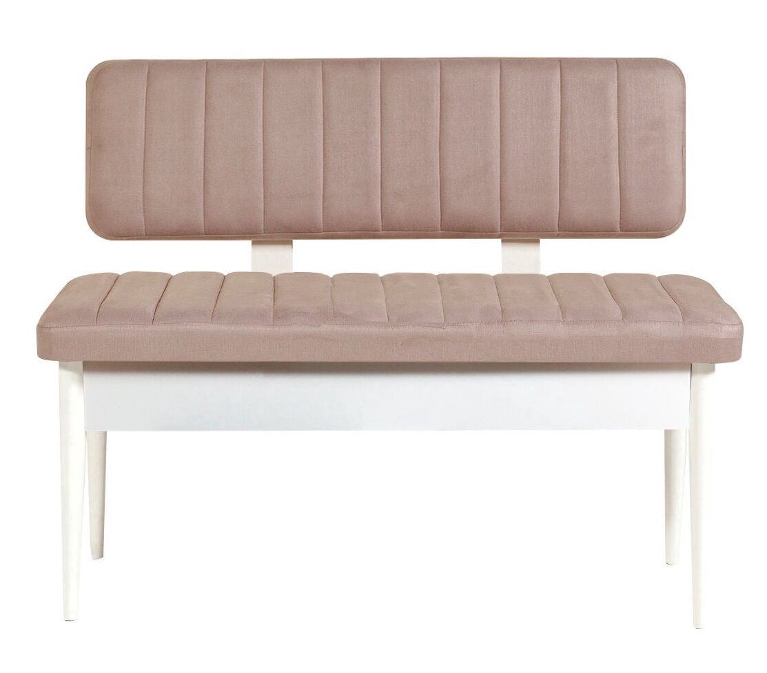 Banquette-coffre capitonnée avec dossier L110cm Scamnum Blanc et ...