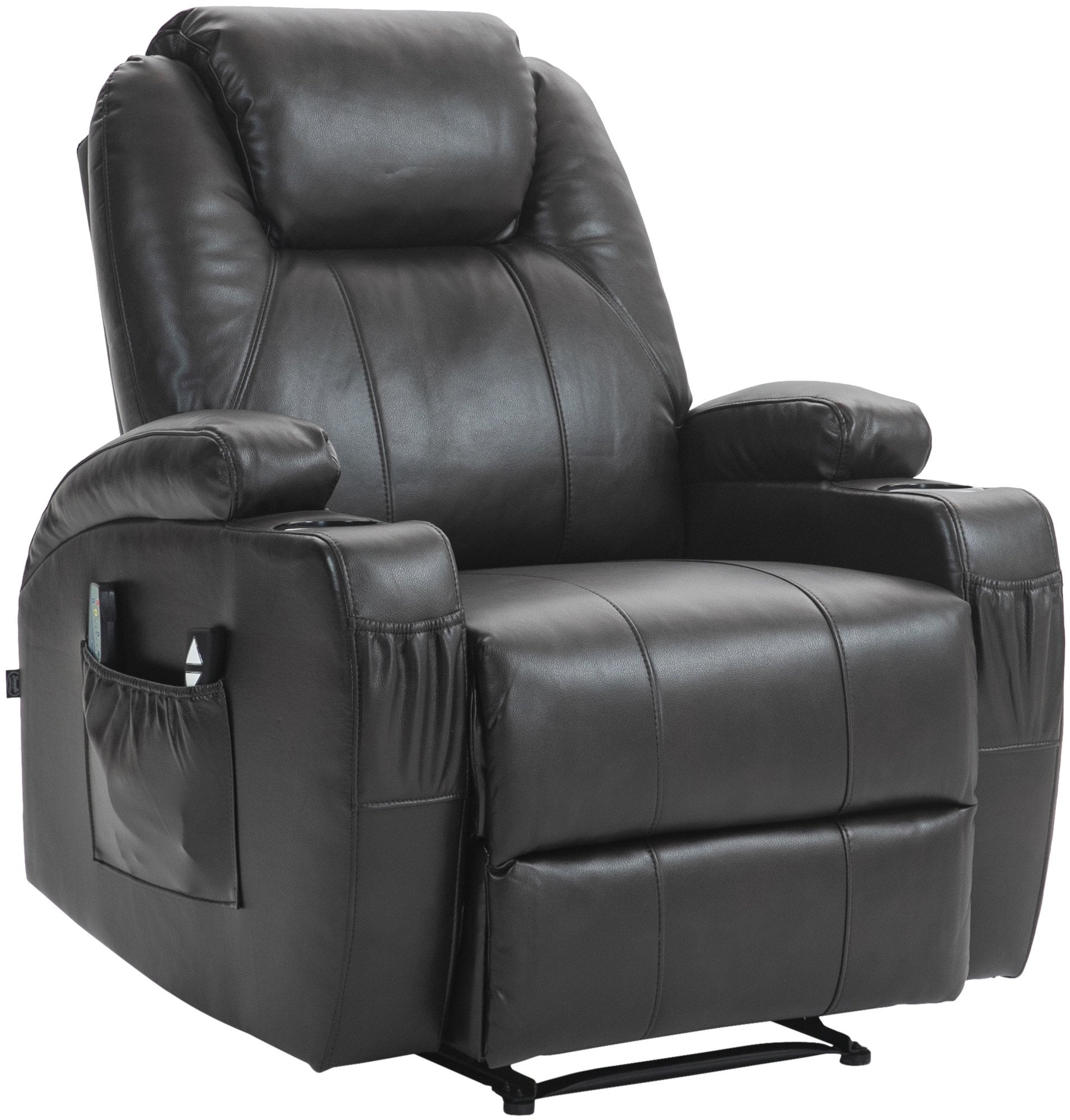 Sillón Hepler con función de masaje Marrón|Simil cuero | Leroy Merlin