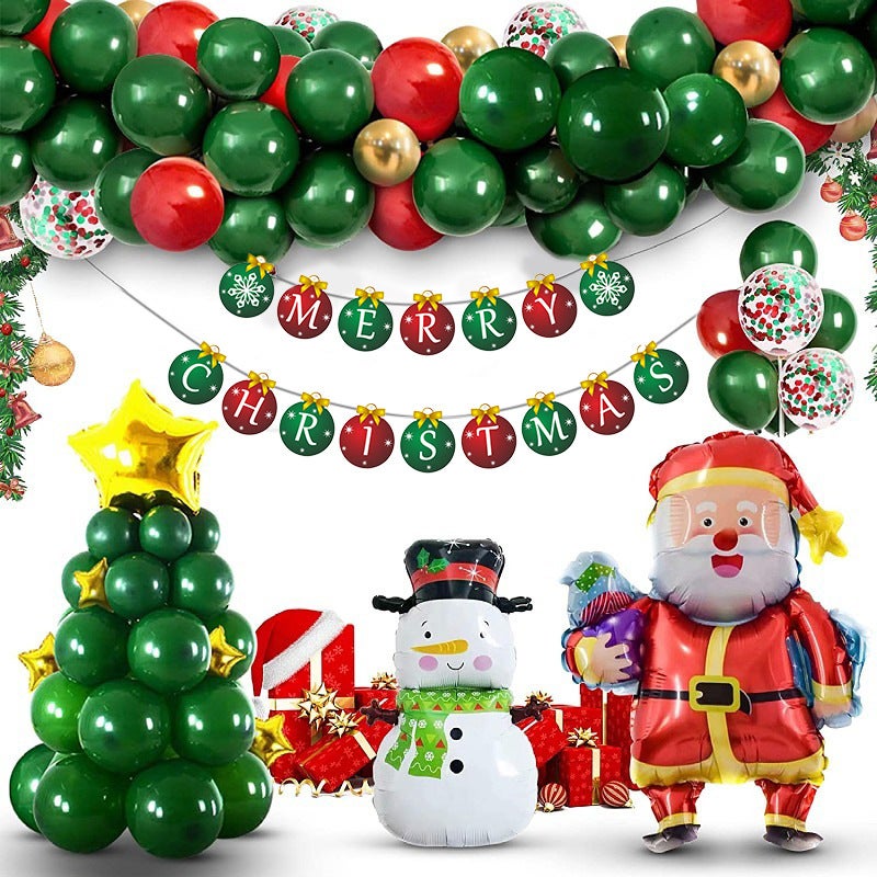 Ensemble de Décoration de Noël Ballons Bannière Joyeux Noël 88 Pièces ...
