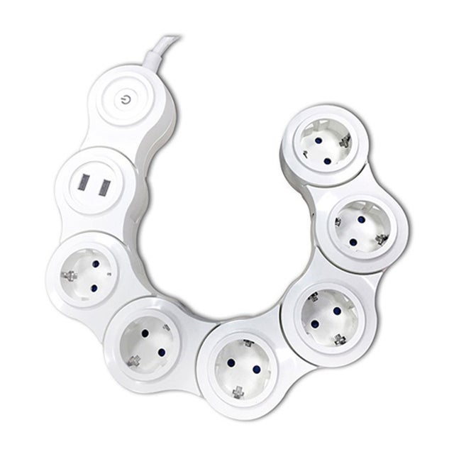 Regleta con USB: carga rápida y múltiples puertos