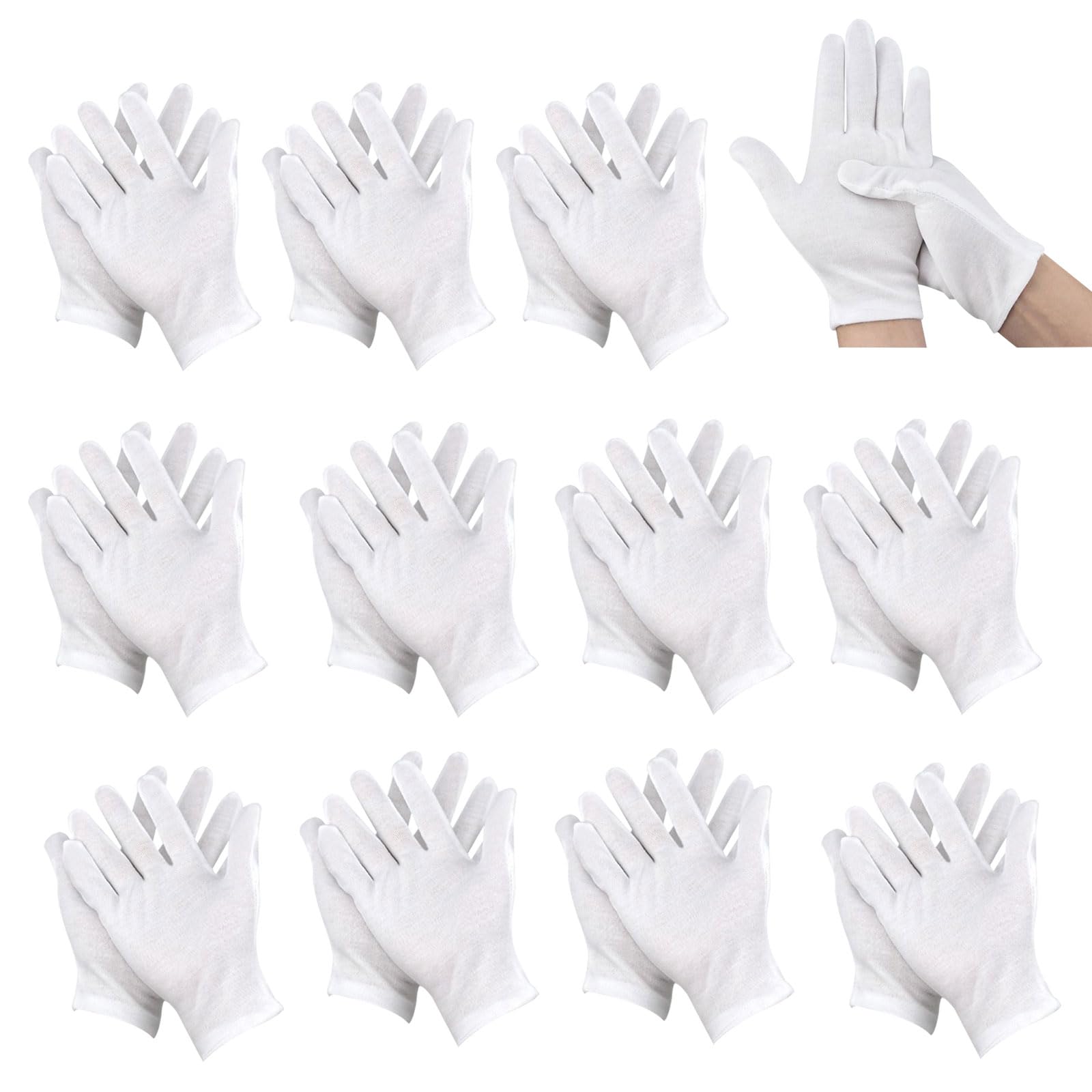 15 Paires Gants Hydratants en Coton Blanc pour la Nuit et le Coucher ...