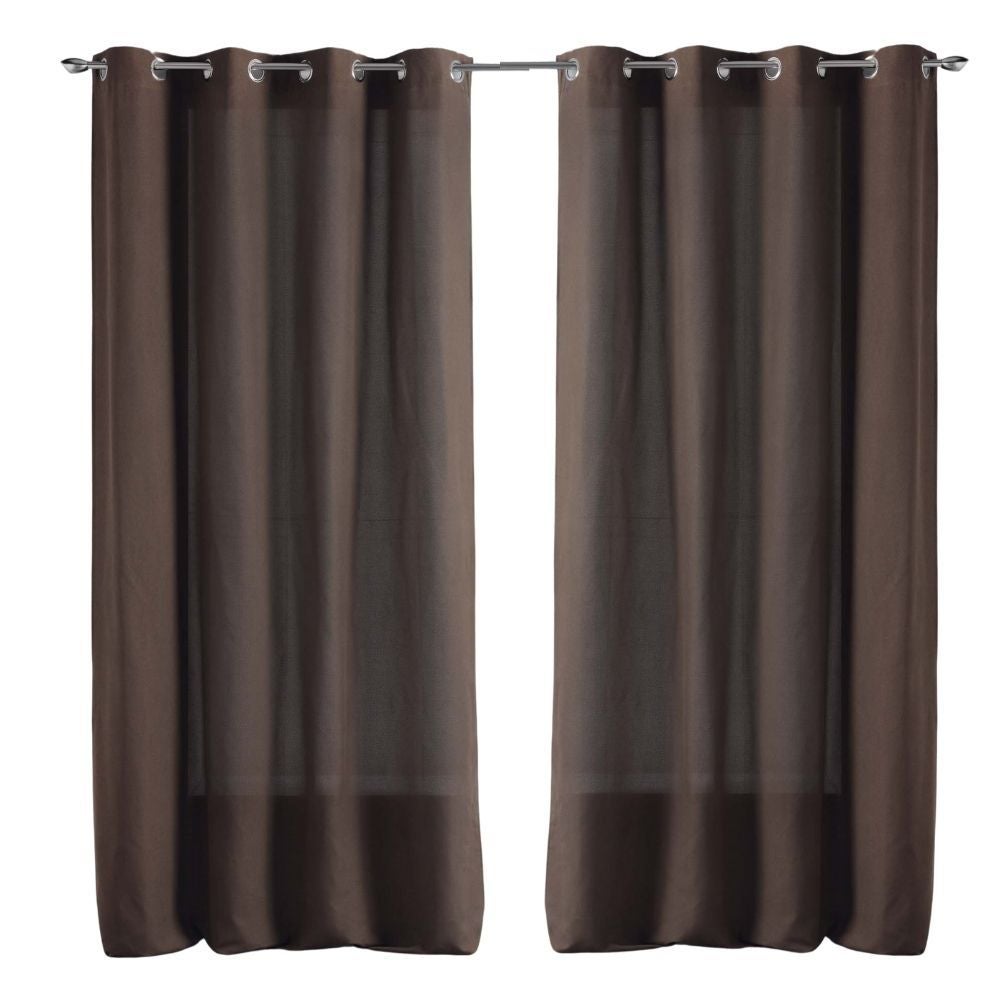 Lot de 2 rideaux Méliane - Noisette 140 x 260 cm | Leroy Merlin