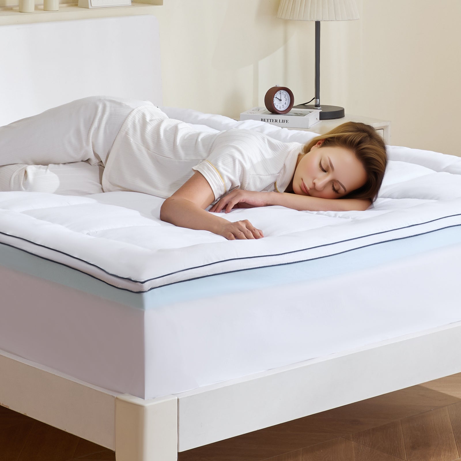 Surmatelas VEVOR Queen 101,6 mm Mémoire de Forme, Housse Lavable ...