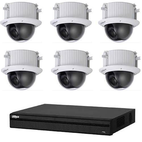 Kit Vidéosurveillance Enregistreur DVR 2 ports HDMI et 6 Caméras Dôme ...