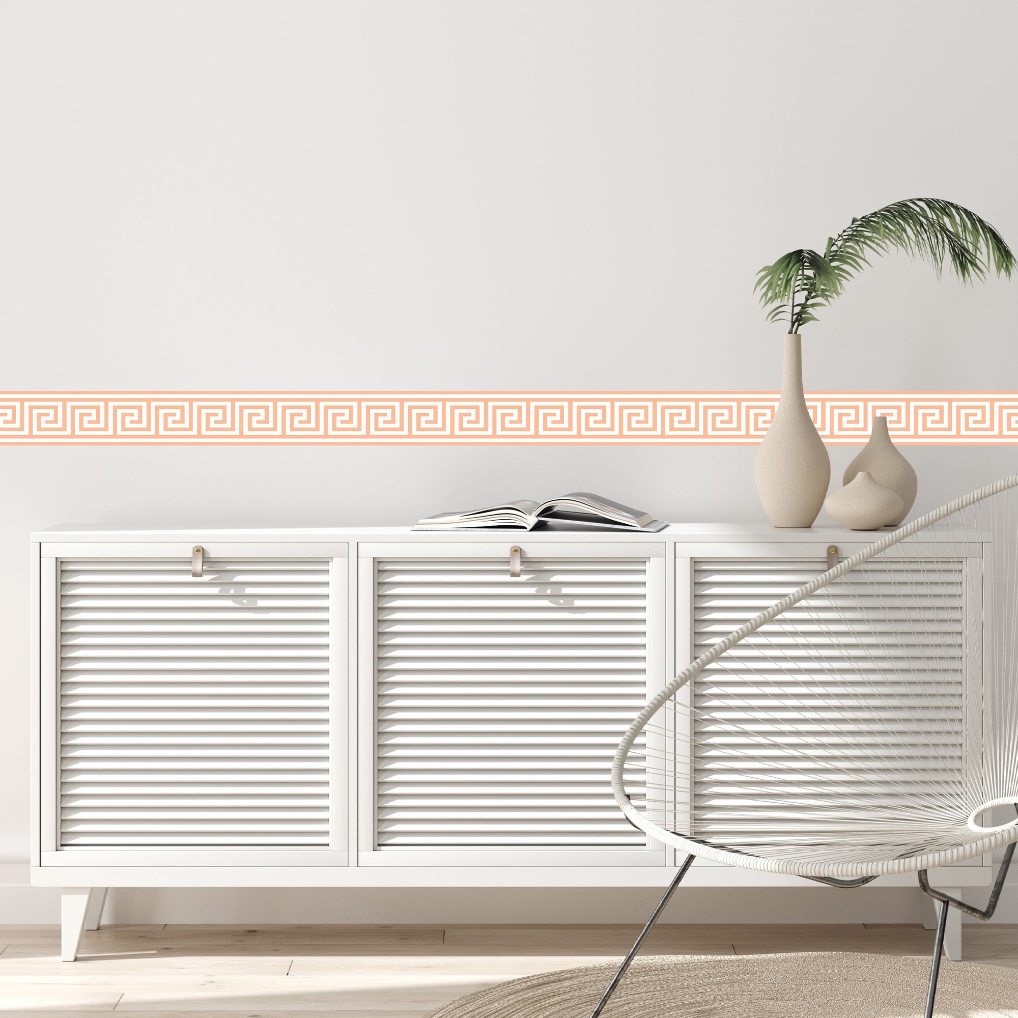 Frise décorative adhésive, greece peach, motif antiquité grecque, pêche ...