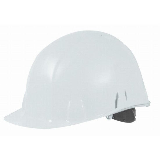 Casco de construcción de polietileno blanco con ventilaciones ajustables SINGER ...