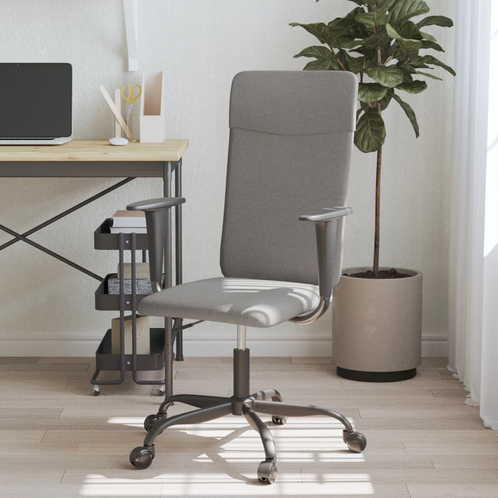 Silla de oficina regulable en altura con tapizado de tela gris oscuro ...