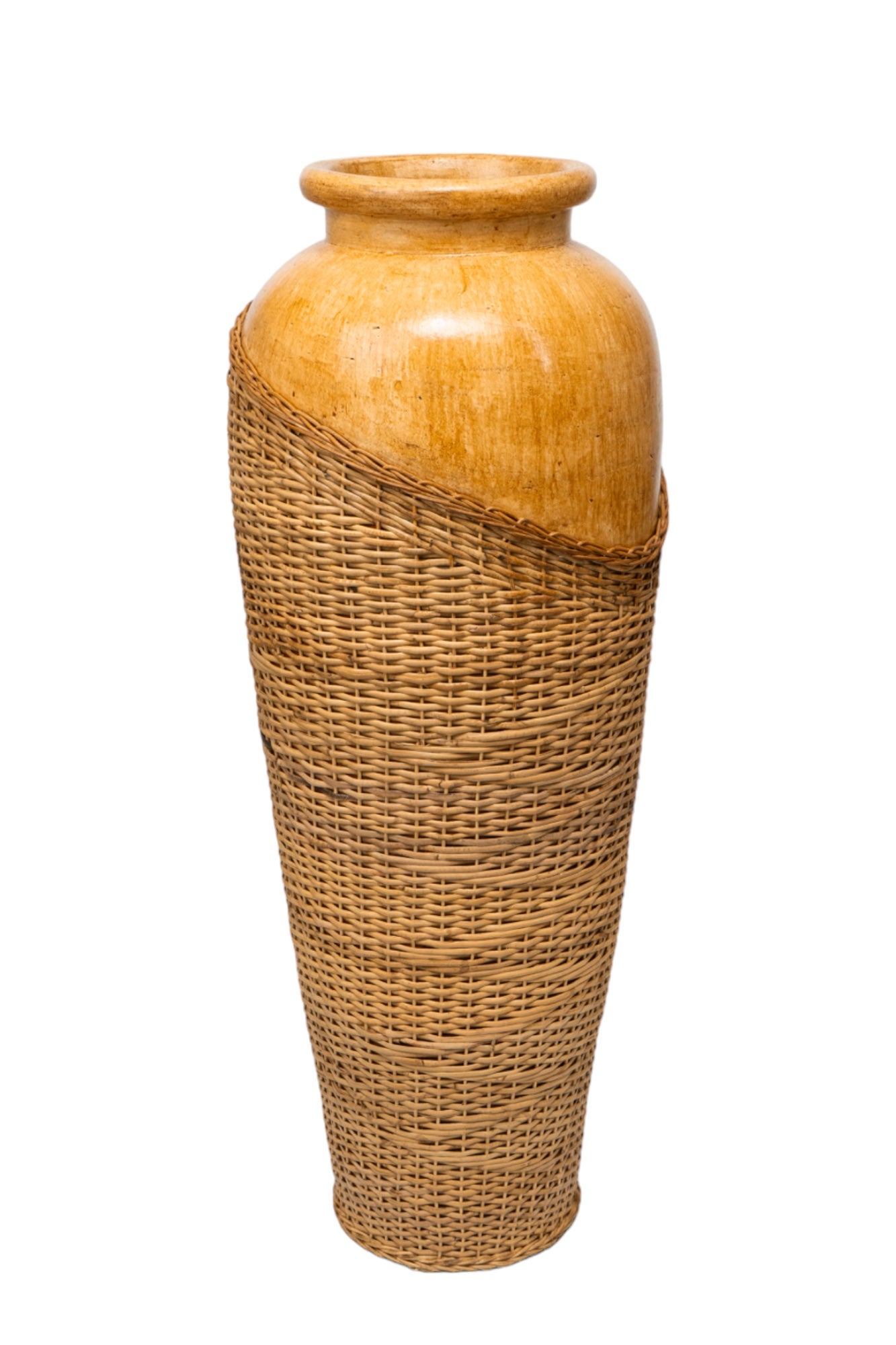 VASE TERRE CUITE/ROTIN | Leroy Merlin