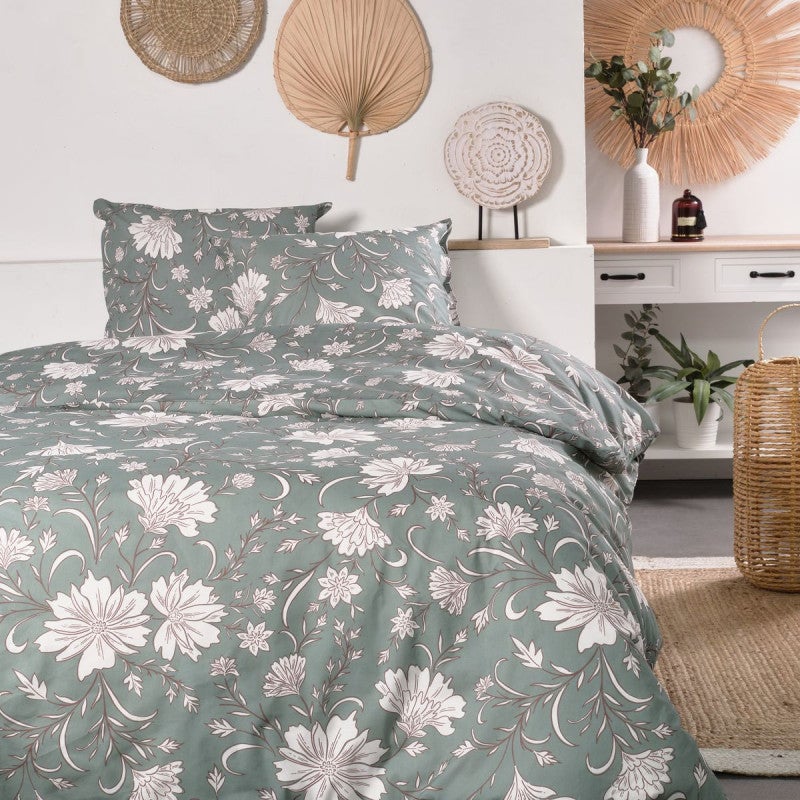 Parure de lit imprimé floral coton SUNSHINE ELISE | Leroy Merlin