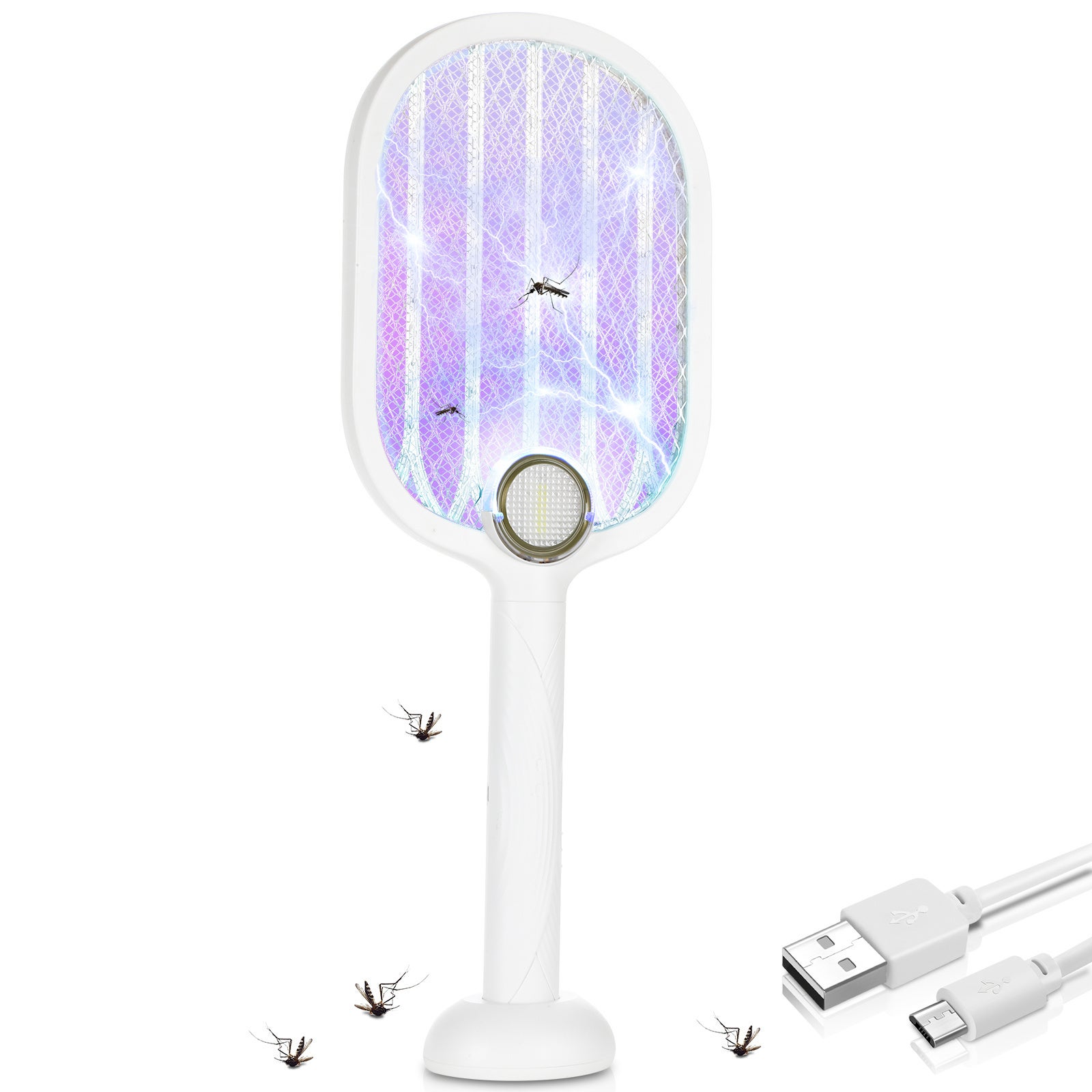 Matamoscas eléctrico 2 en 1, matamoscas eléctrico, lámpara recargable ...