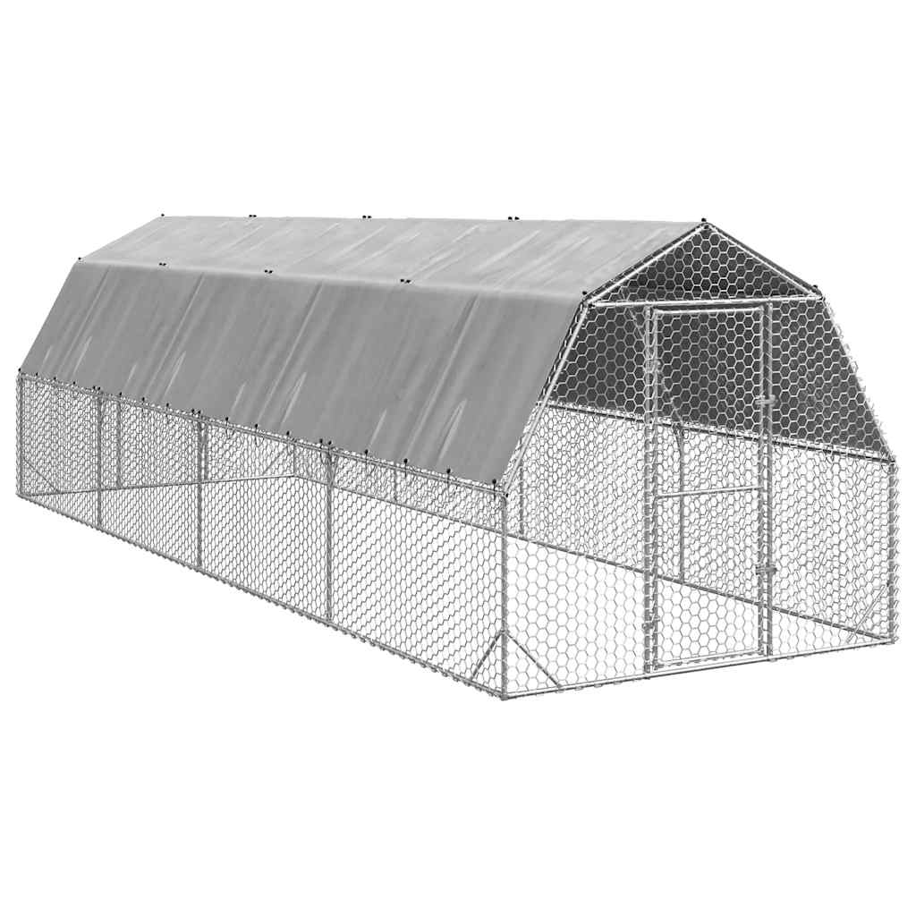 Poulailler avec toit 2,5x8x2,25 m acier galvanisé | Leroy Merlin