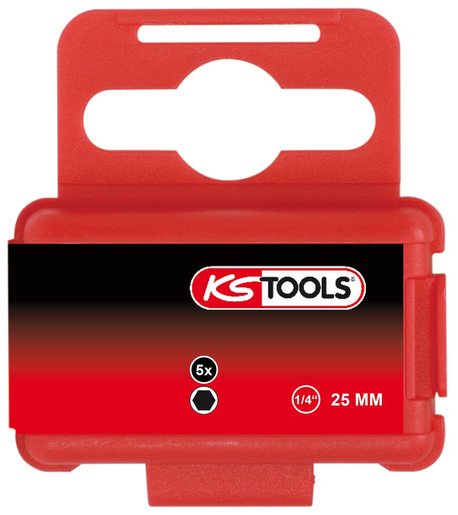 KS TOOLS 1/4" Embouts de vissage 6 pans, 25mm, 5/16", pack de 5 | Leroy Merlin