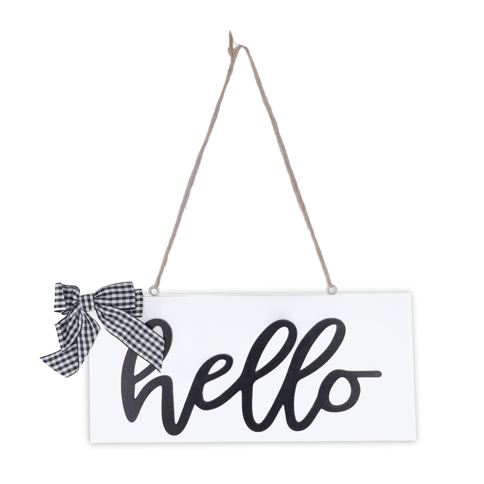 Letrero para puerta con texto "Hola" en color blanco y cuerda: perfecto ...
