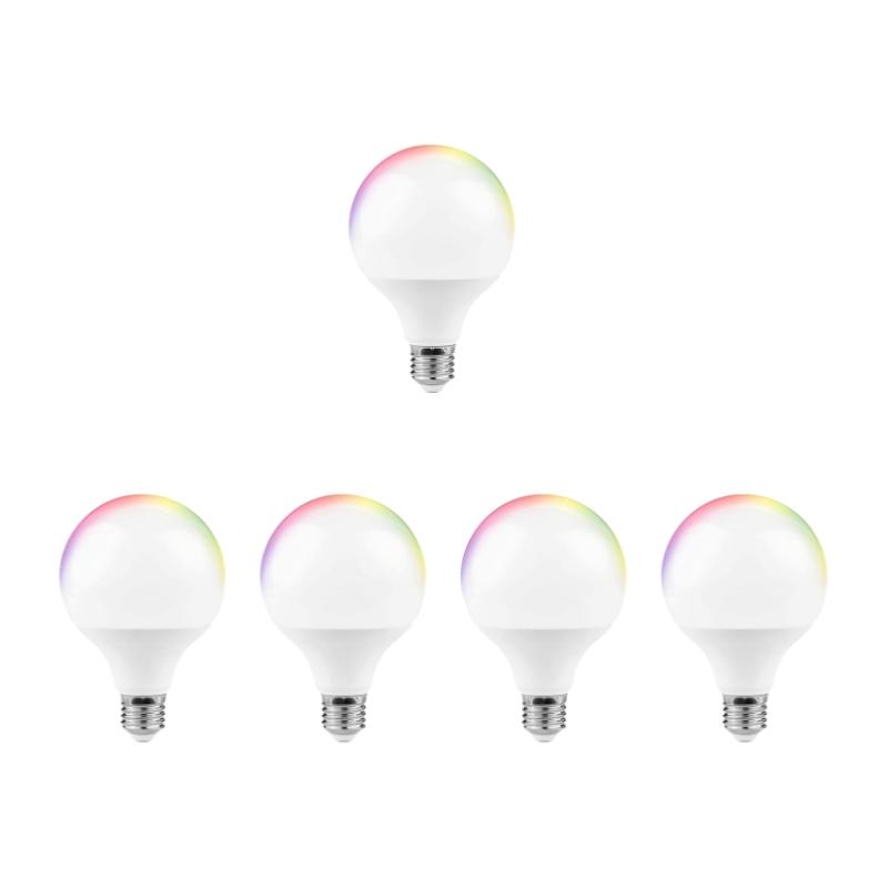 Ampoule LED Connectée WiFi E27 11W G95 RGBW (Lot de 5) - SILAMP | Leroy Merlin
