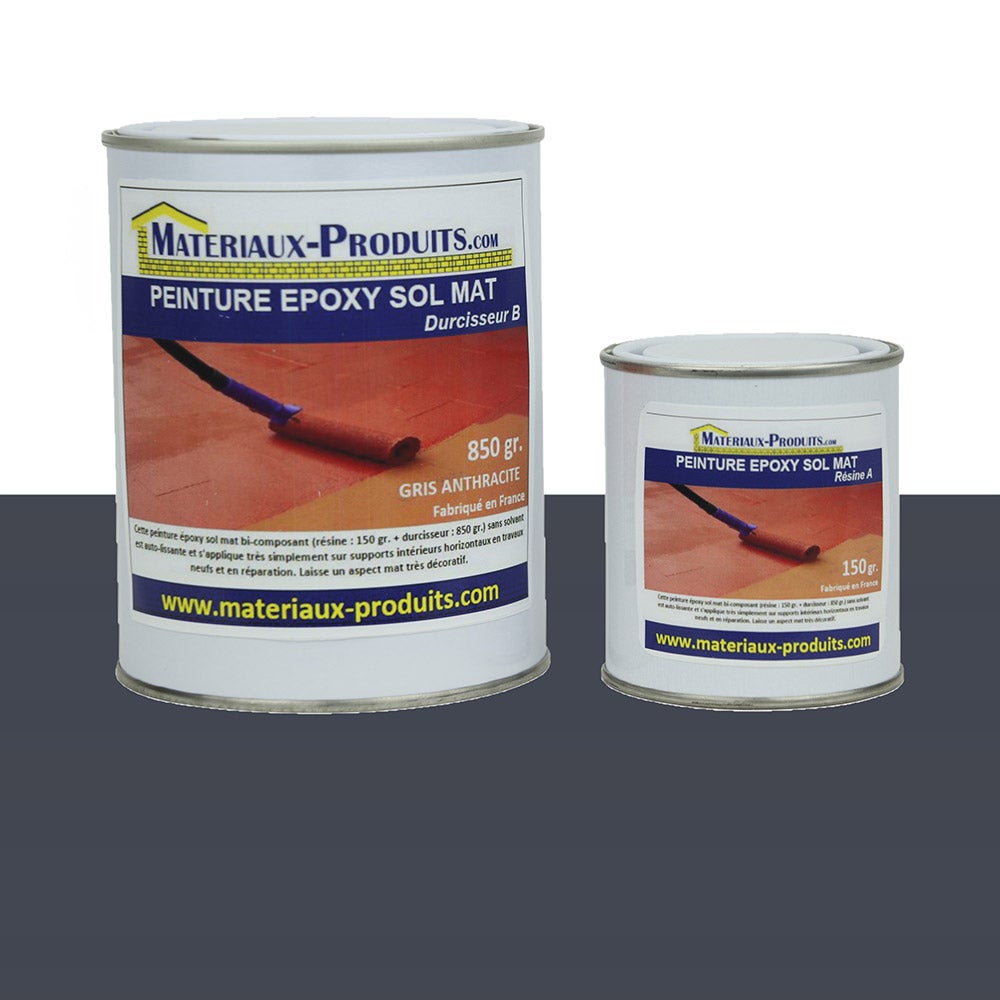 Peinture époxy sol et mur mat Kit de 5 Kg Gris Ardoise RAL 7015 ...