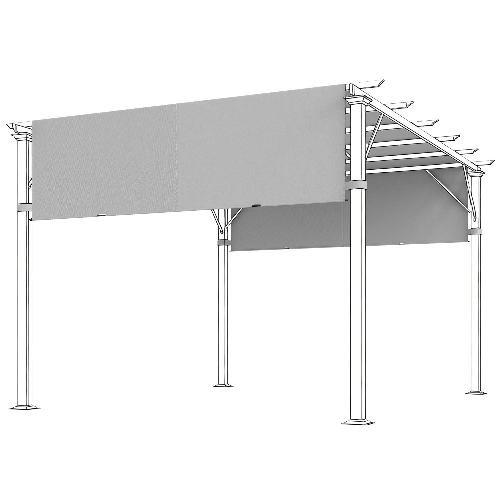 Juego de 2 toldos retráctiles de repuesto para pérgola, de 4,9 x 1,2 m ...