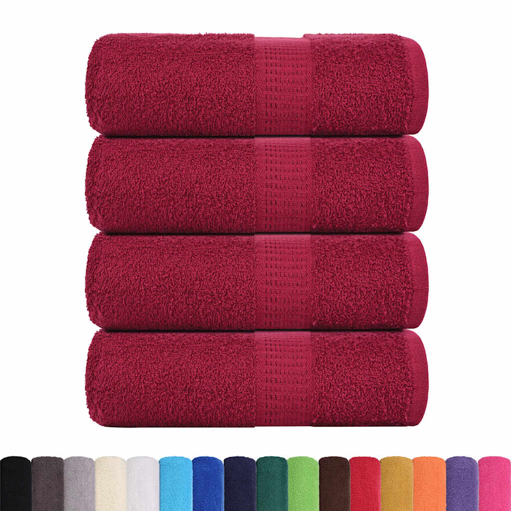Toallas 4 uds 100% algodón burdeos 30x30 cm 360 gsm - COMFORTXL | Leroy ...