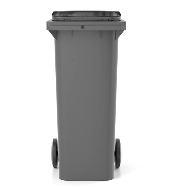 Conteneur poubelle 140 litres à préhension frontale - couvercle Gris ...