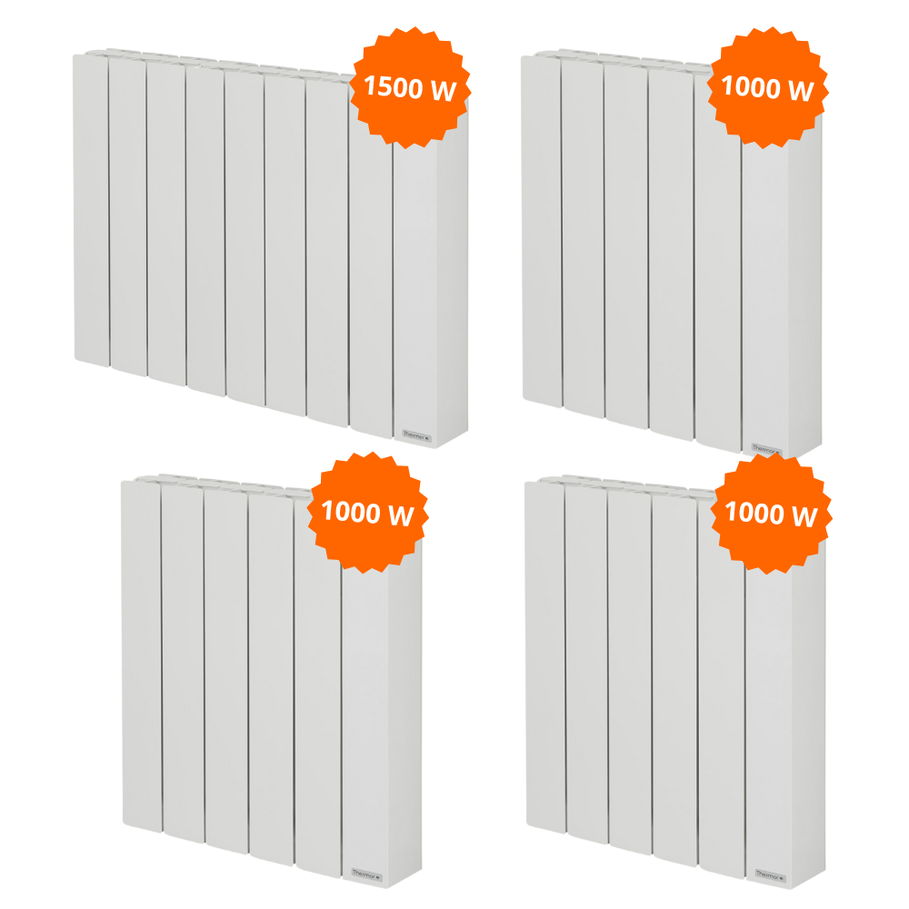 Pack 3 radiateurs électriques 1000 W + 1 radiateur 1500 W Baléares 2 ...