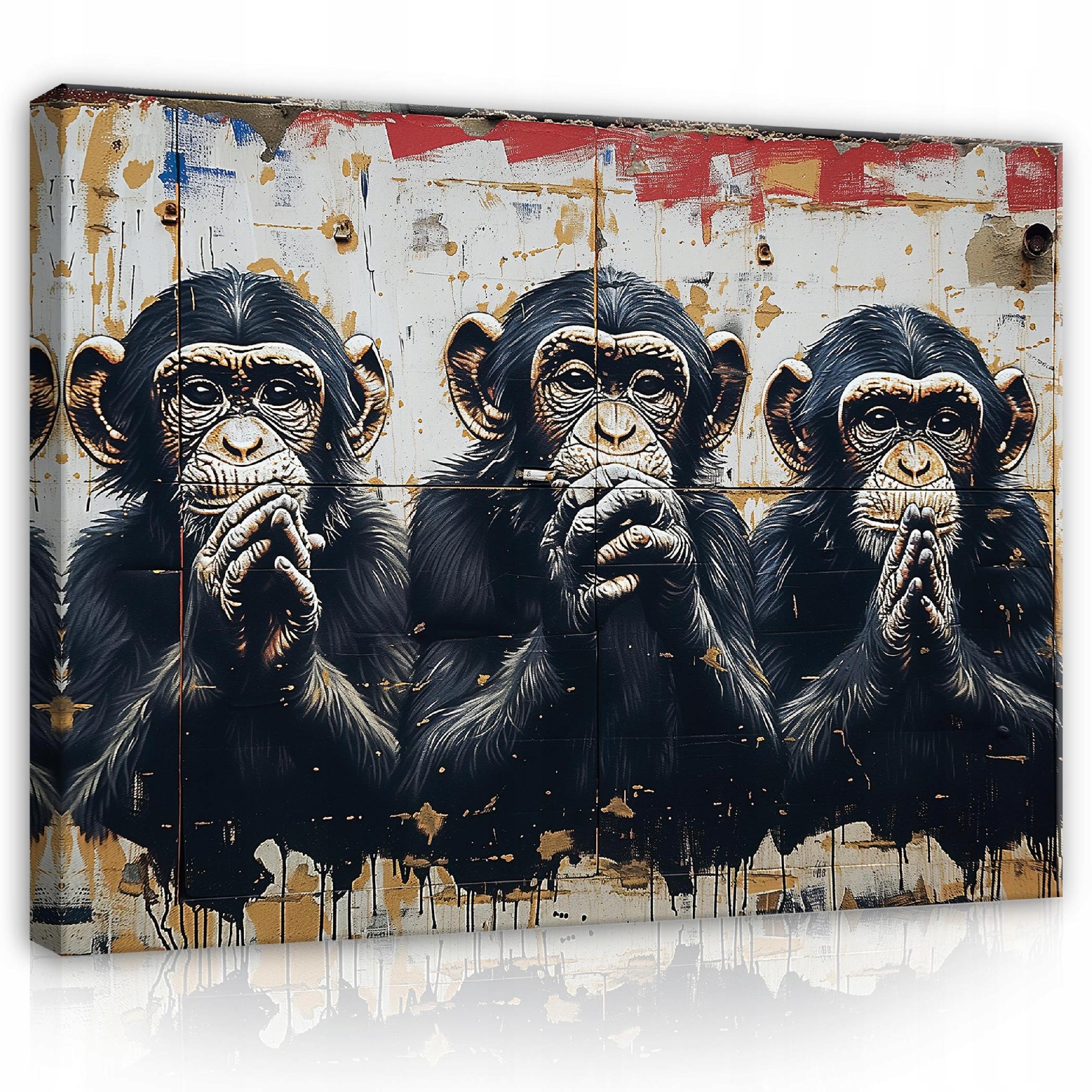 Impression sur Toile Abstrait Singes Moderne 120x80 cm XXL Tableau ... Impression sur Toile Abstrait Singes Moderne 120x80 cm XXL Tableau ...