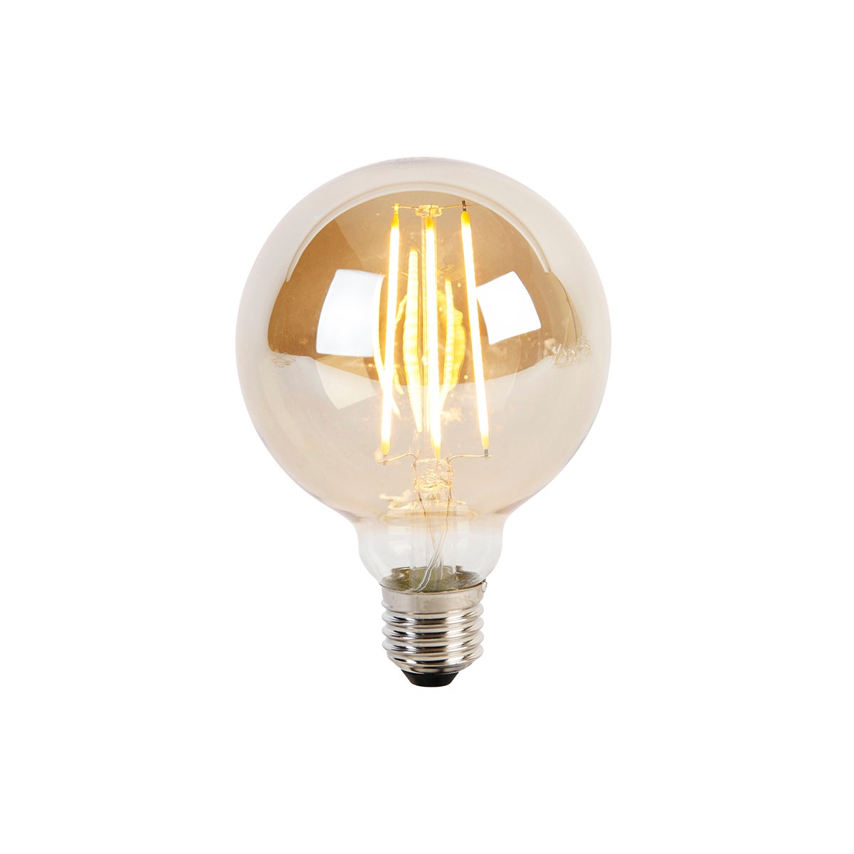 Bombilla LED regulable en 3 pasos E27 G95 cristal dorado 5W 380lm 2200K ...