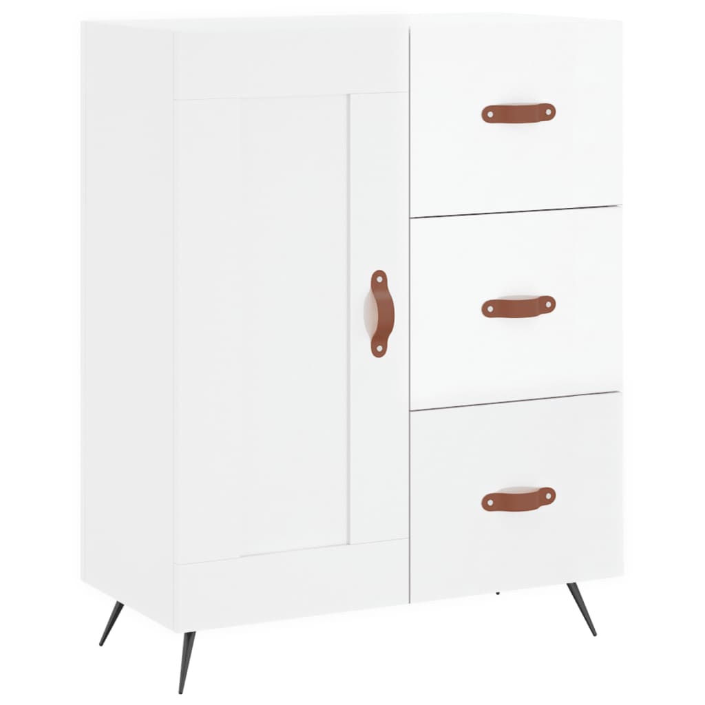 Buffet en contreplaqué blanc brillant 69,5x34x90 cm - COMFORTXL | Leroy ...