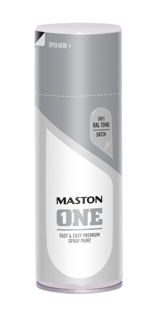 Peinture en aérosol Maston ONE - satiné - gris fenâtre (RAL 7040) - 400 ...