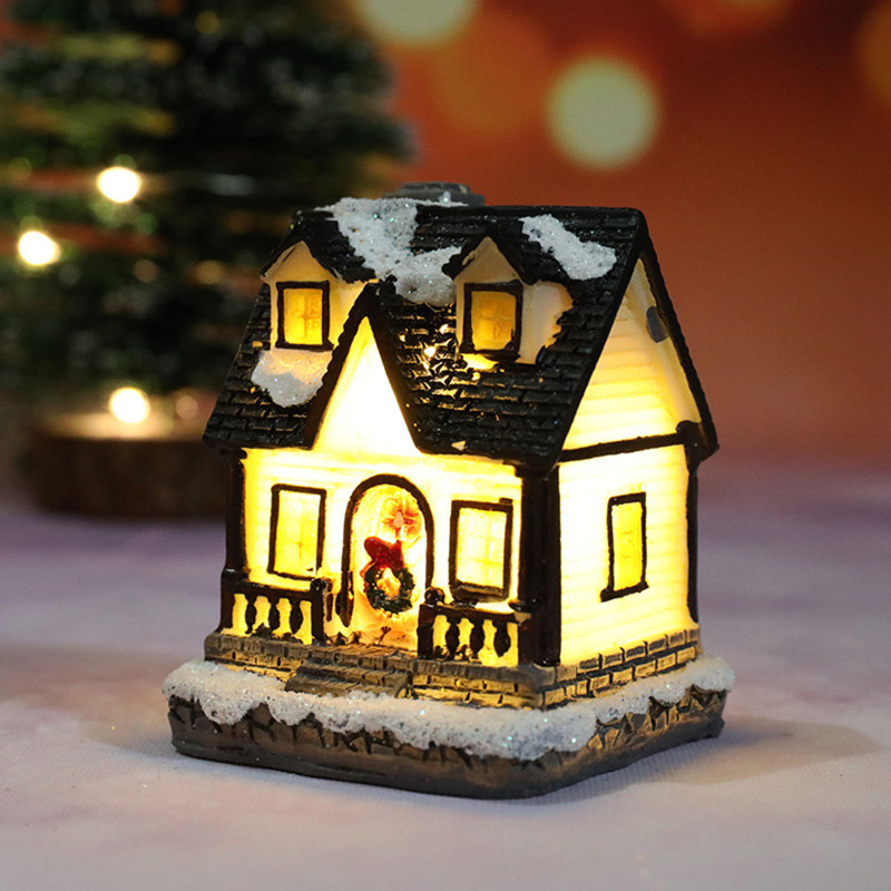 Village de Noël en lumière LED, Maison miniature, Décorations de Noël ...