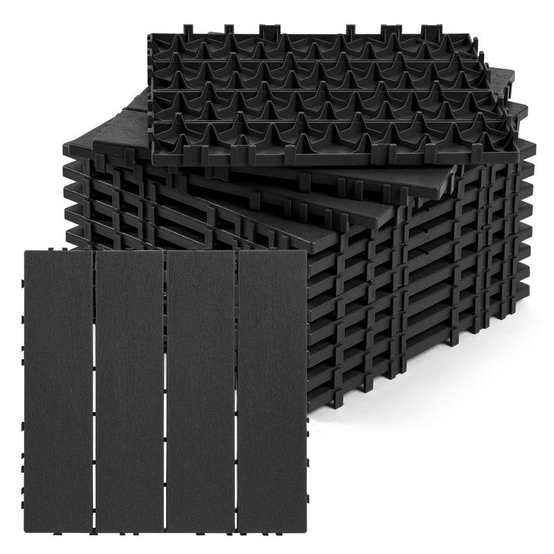 Lot de 11 Dalles de terrasse en plastique 1 m² 30 x 30 cm, Dalles de ...