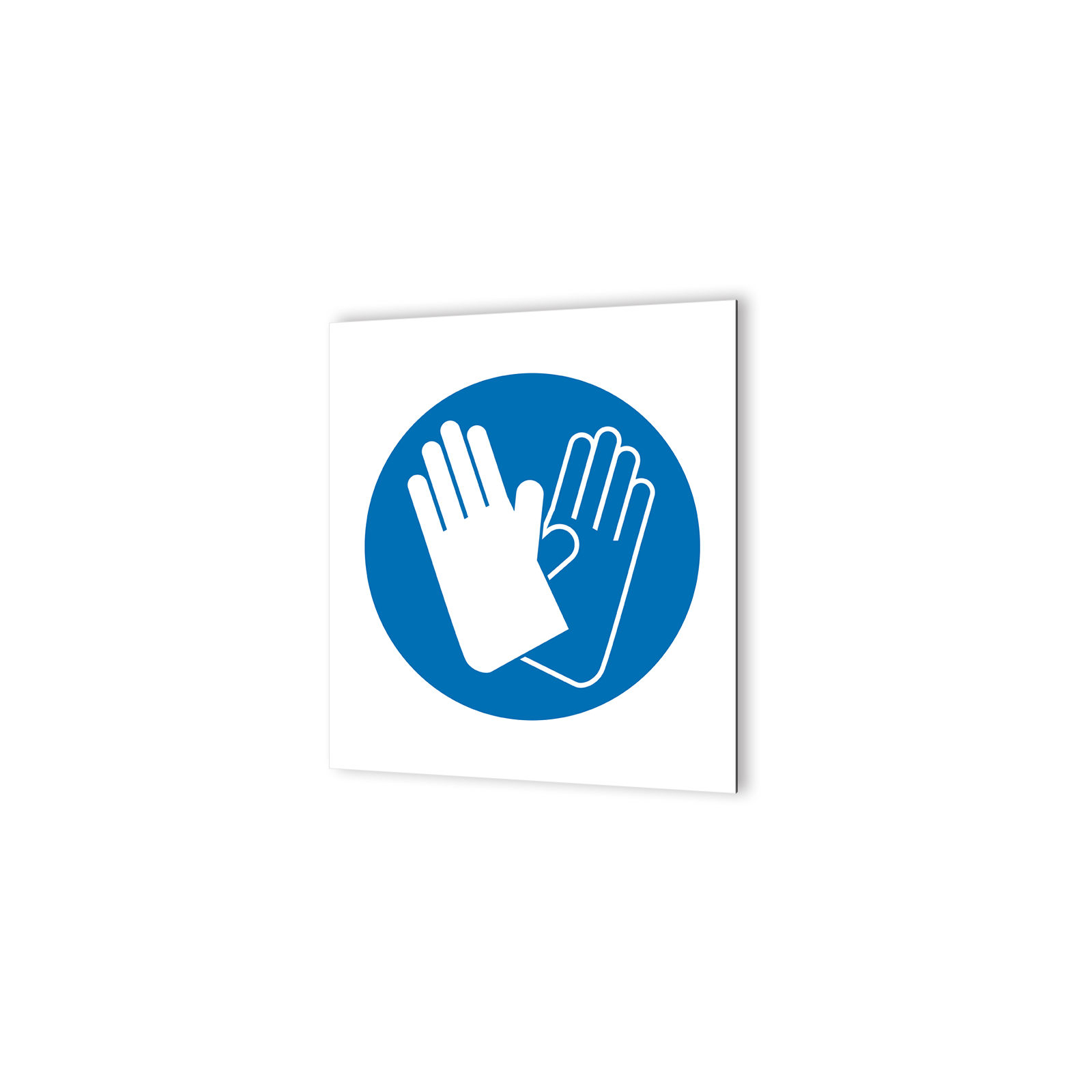 Pictogramme d'Obligation Gants de Sécurité - Panneau Dibond Blanc ...